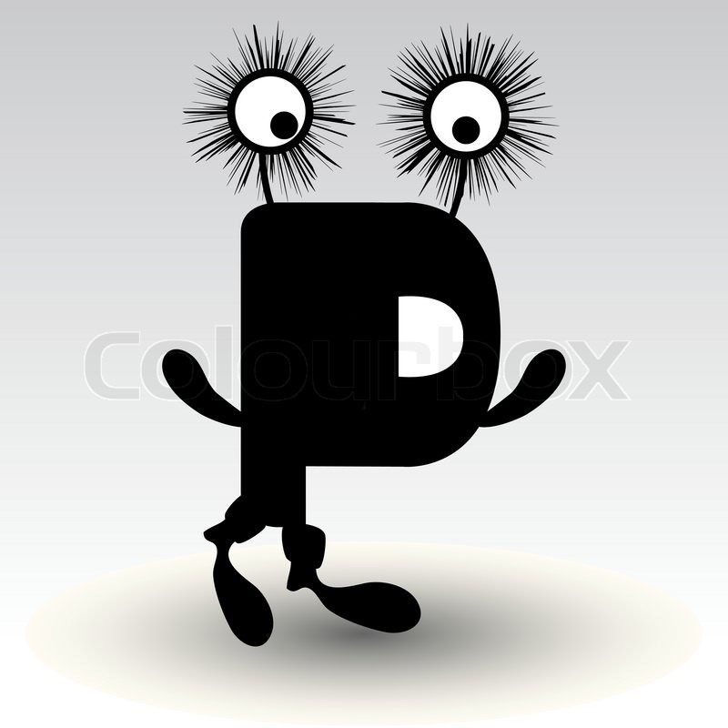 Letter p, funny character design | Stock vector | Colourbox