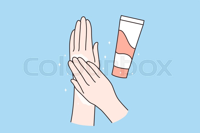 Skincare, hand cream concept. Human ... | Stock vector | Colourbox