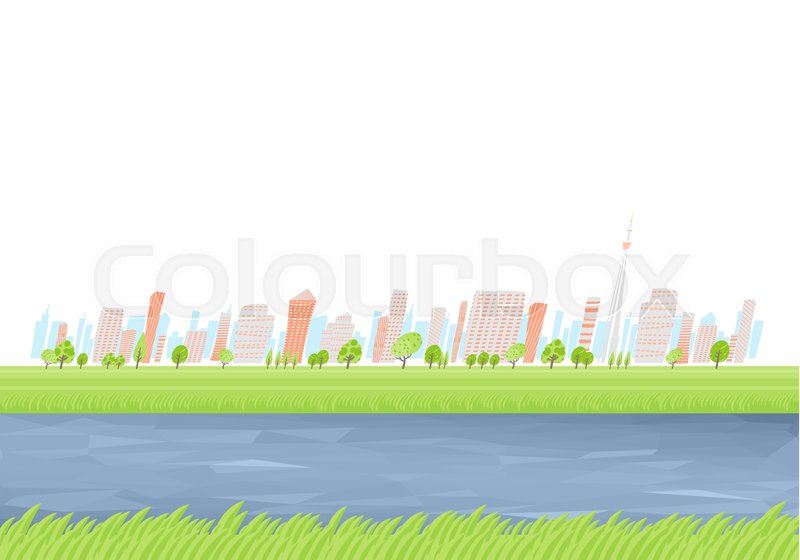 Road and city.Vector illustration that ... | Stock vector | Colourbox