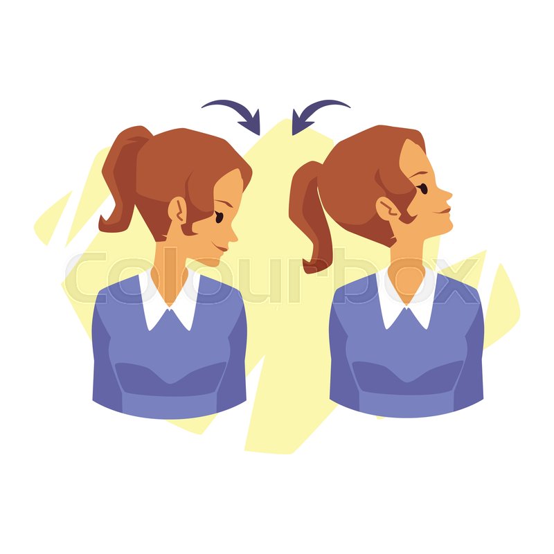 Woman doing head rotations from side ... | Stock vector | Colourbox