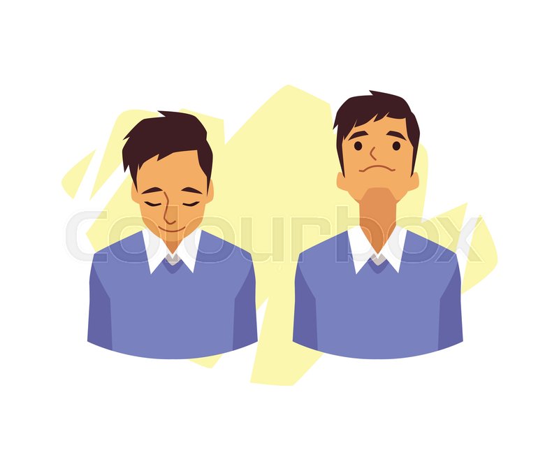 Male character doing physical exercise ... | Stock vector | Colourbox