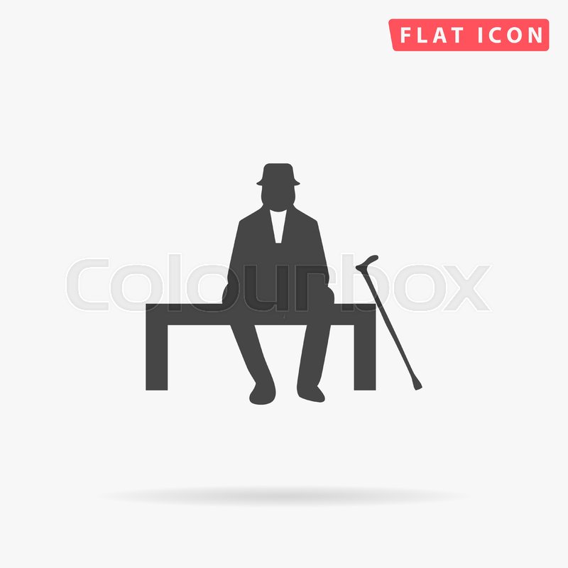 Old Man flat vector icon. Hand drawn ... | Stock vector | Colourbox