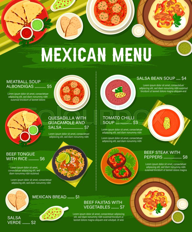 Mexican Food Menu Design
