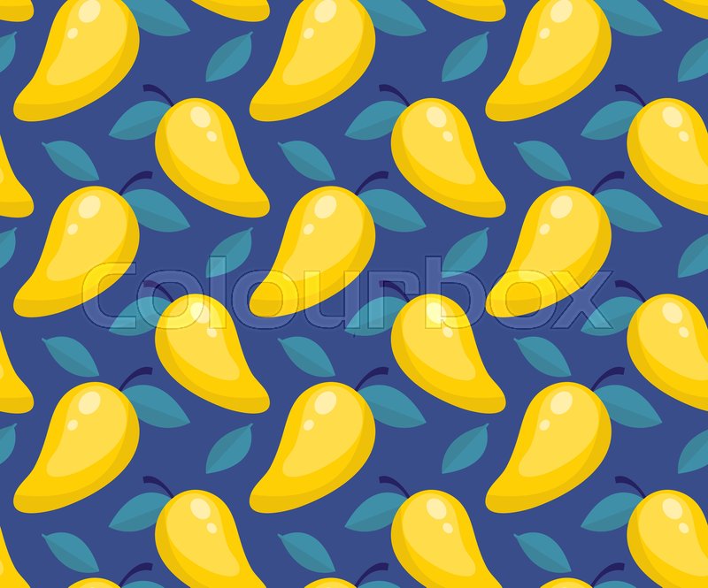 Tropical Seamless Pattern With Mango Stock Vector Colourbox