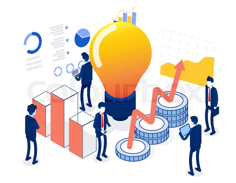 Business team character having finance ... | Stock vector | Colourbox