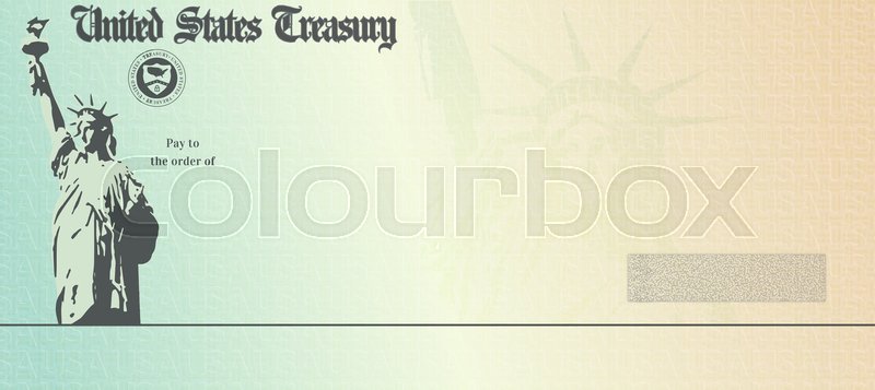 Blank money check template. Fake ... | Stock vector | Colourbox