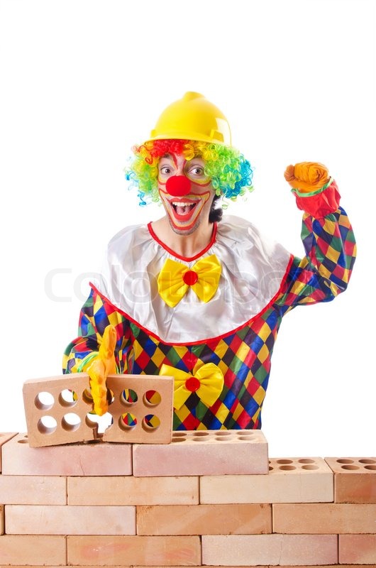 Bad construction concept with clown ... | Stock image | Colourbox