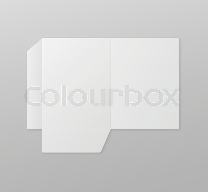 Paper pocket folder mockup, realistic ... | Stock vector | Colourbox