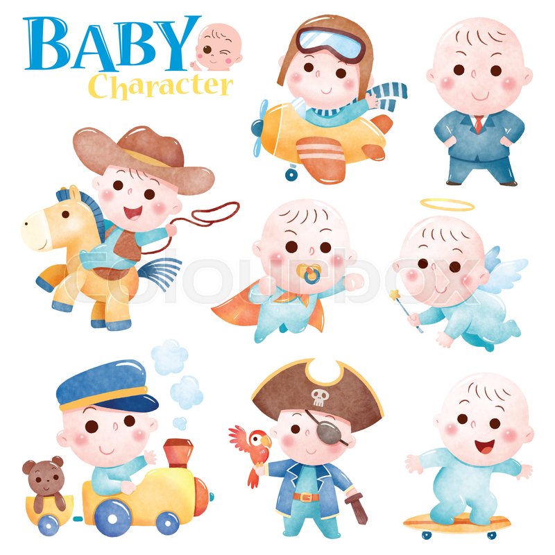 Vector Illustration of Cartoon Baby ... | Stock vector | Colourbox