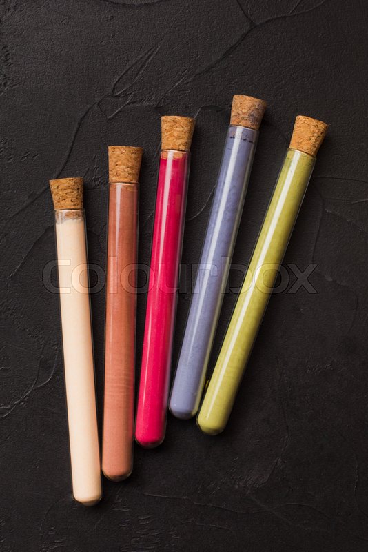 Plant based powders in test tubes, ... | Stock image | Colourbox