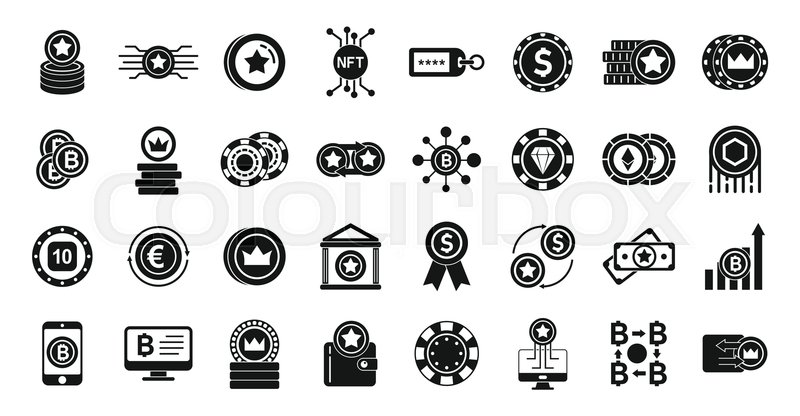 Tokens icons set. Simple set of tokens ... | Stock vector | Colourbox