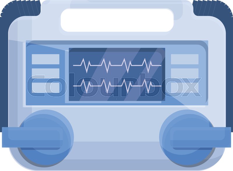 Care defibrillator icon. Cartoon of ... | Stock vector | Colourbox