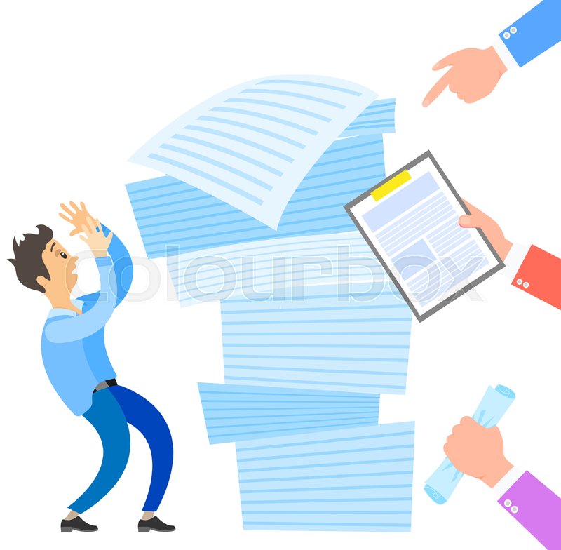 Missing deadline, bad time management. ... | Stock vector | Colourbox