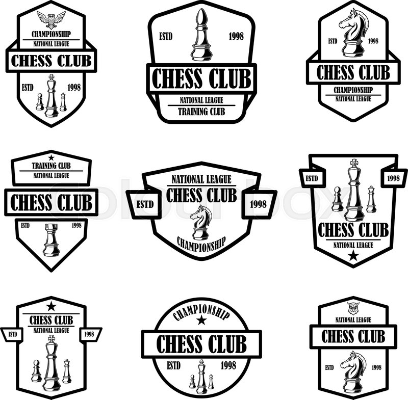 Set of chess club emblems. Design ... | Stock vector | Colourbox