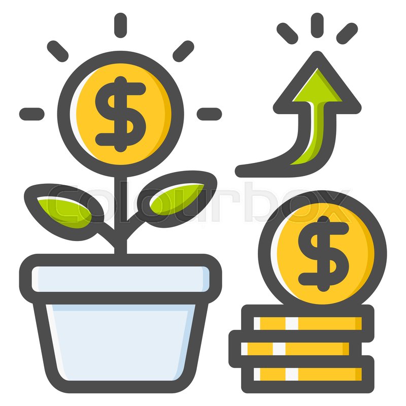 Money Growth Sign Icon Vector