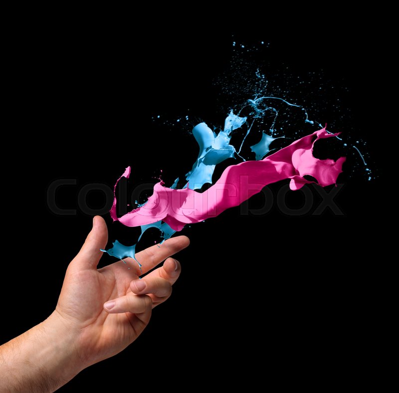 Creativity concept hand throwing light ... | Stock image | Colourbox