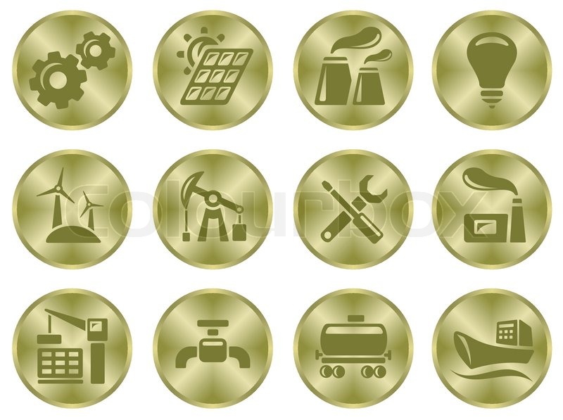 Industrial button set | Stock vector | Colourbox