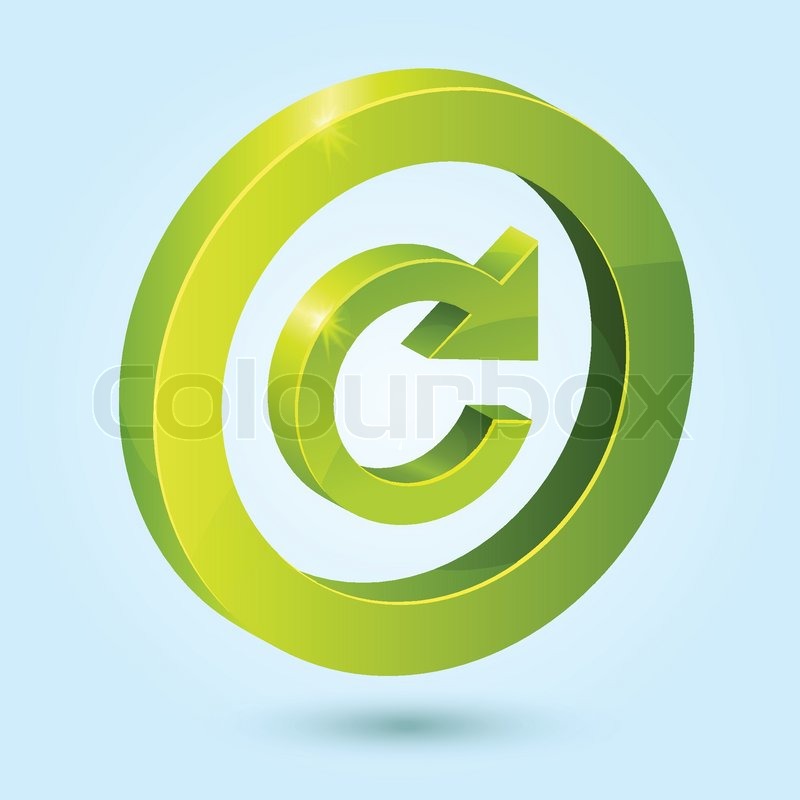 Green replay symbol isolated on blue ... | Stock vector | Colourbox