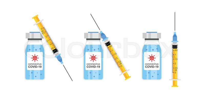 Vaccine and syringe injection. ... | Stock vector | Colourbox