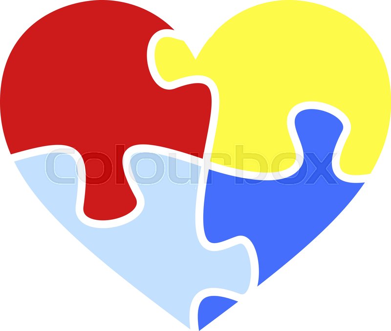 Autism awareness month symbol. Puzzle ... | Stock vector | Colourbox
