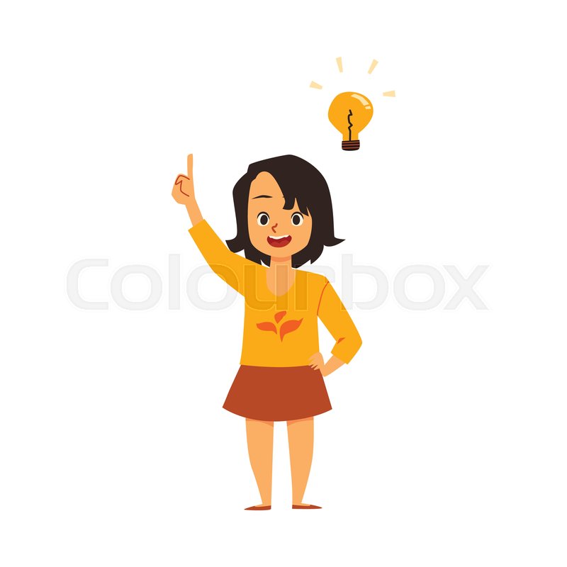 Inspired smart little girl has ... | Stock vector | Colourbox