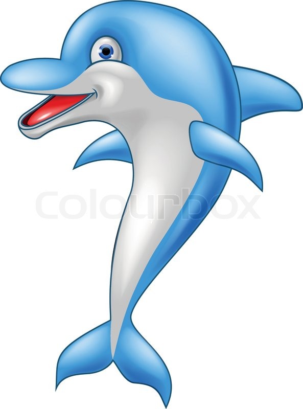 Vector illustration of Happy dolphin ... | Stock vector | Colourbox