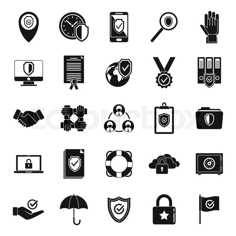 Customer reliability icons set simple ... | Stock vector | Colourbox