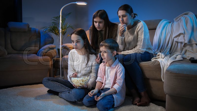 Scared Children Watching Tv