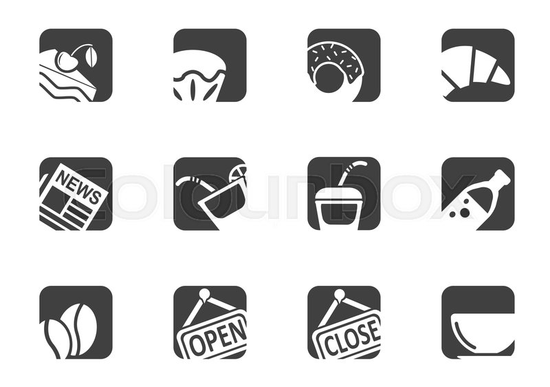 Cafeteria icon set for your design. ... | Stock vector | Colourbox