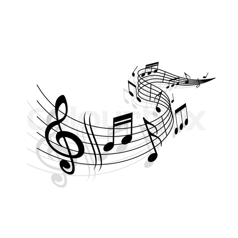 Music wave, vector musical notes and ... | Stock vector | Colourbox