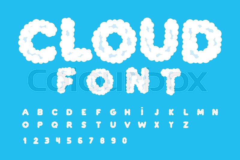 Cloud font, alphabet, letters and ... | Stock vector | Colourbox