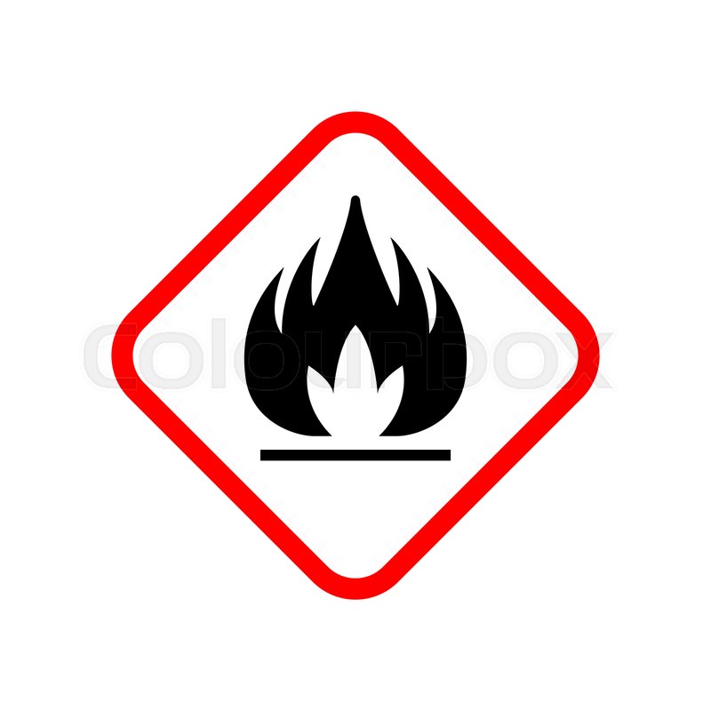 Flammable material warning glyph ... | Stock vector | Colourbox