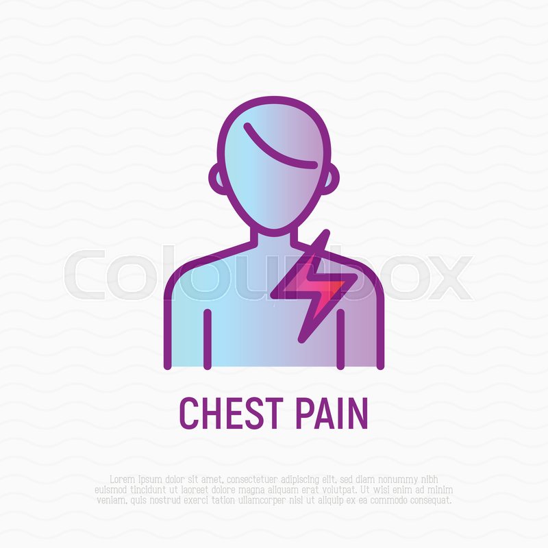 Chest pain thin line icon. Modern ... | Stock vector | Colourbox