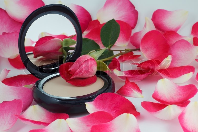 Rose reflection in a mirror compact ... | Stock image | Colourbox