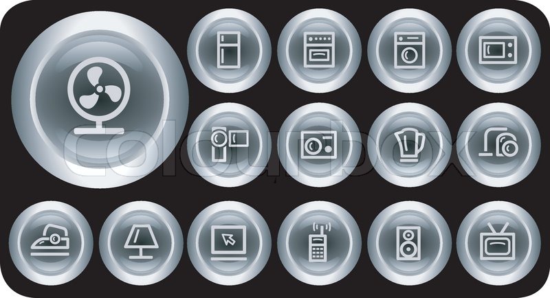 Home electronics button set | Stock vector | Colourbox