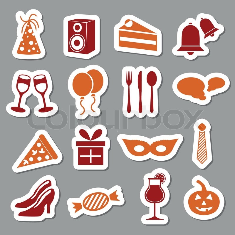 Party stickers | Stock vector | Colourbox