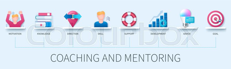 Coaching and Mentoring banner with ... | Stock vector | Colourbox
