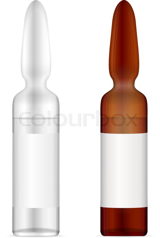 Medical ampule set on a white ... | Stock vector | Colourbox
