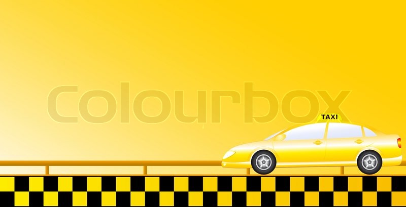 Business taxi car background with road | Stock vector | Colourbox