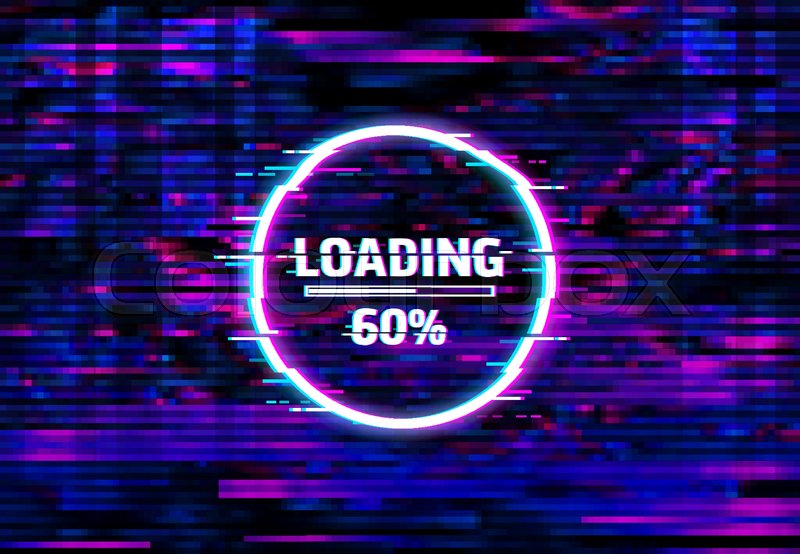 Digital Distortion Loading Bar Glitch Stock Vector Colourbox
