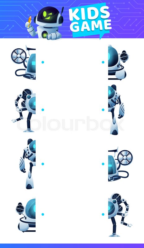 Find correct piece of robot, kids game ... | Stock vector | Colourbox