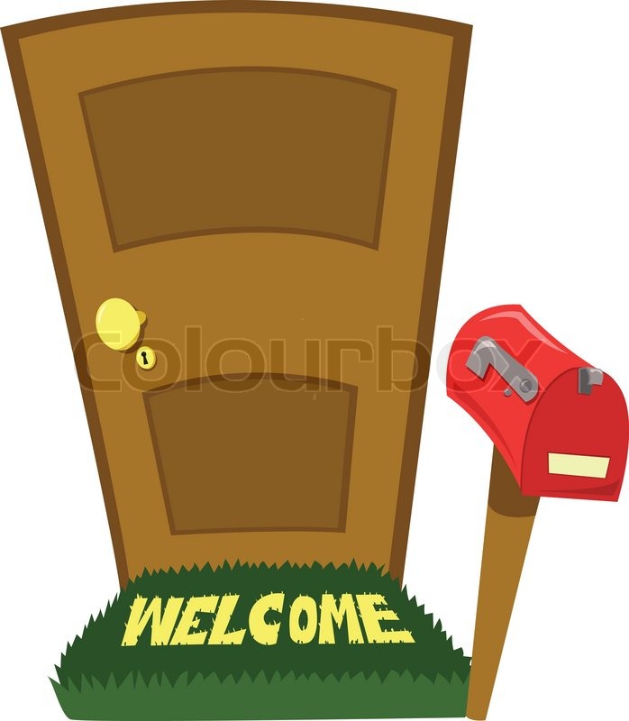 Door and a mailbox | Stock vector | Colourbox