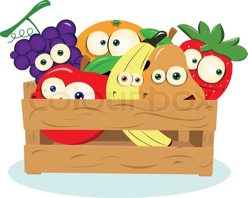 Funny Fruit in a Box | Stock vector | Colourbox