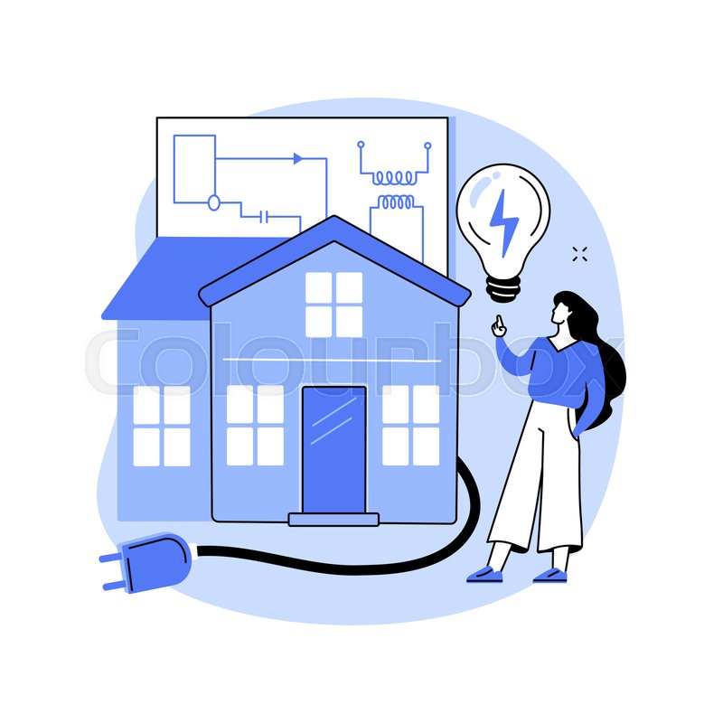 Residential electrical construction ... | Stock vector | Colourbox