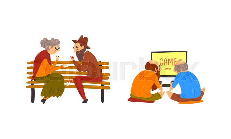 Elderly People Fun Leisure Activities ... | Stock vector | Colourbox