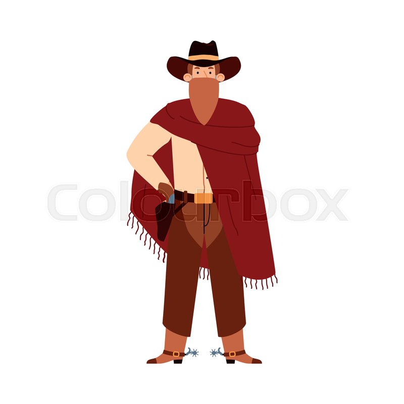 Cowboy or western bandit, gangster ... | Stock vector | Colourbox