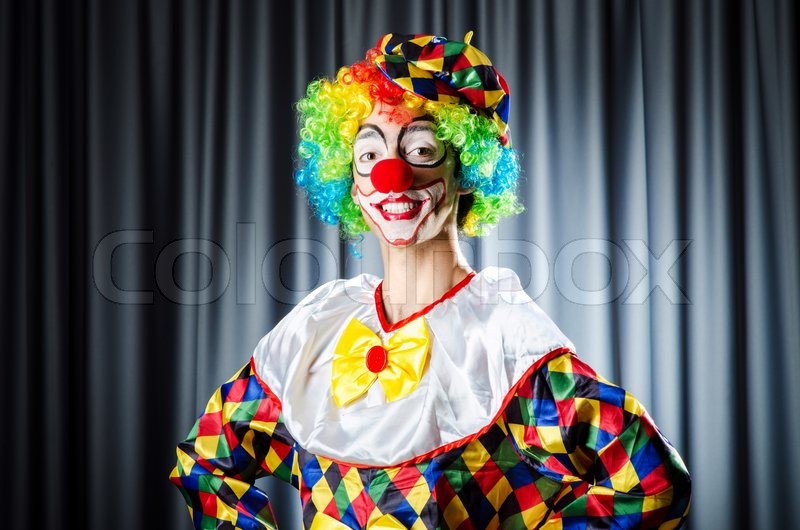 Funny clown in the studio shooting | Stock Photo | Colourbox