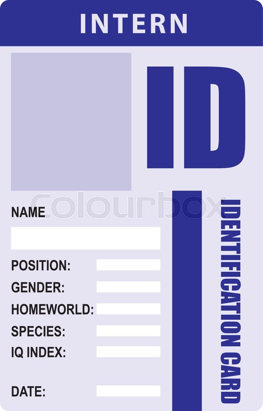 Vertical card identifying an employee ... | Stock vector | Colourbox