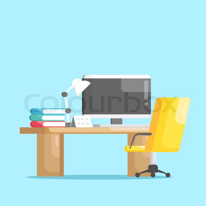 Work table vector illustration flat ... | Stock vector | Colourbox