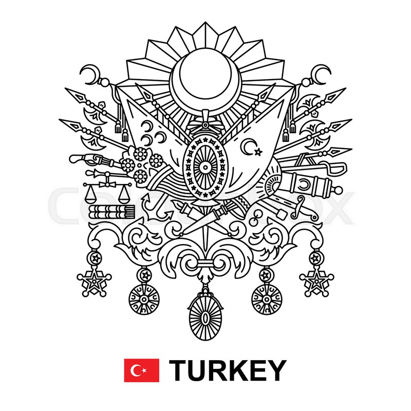 Coat of arms of Turkey. isolated on ... | Stock vector | Colourbox